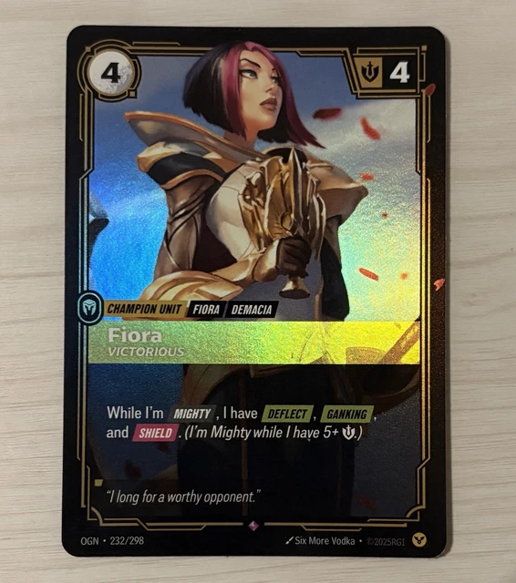 RIFTBOUND LEAGUE OF Legends Fiora Victorious Foil Rare OGN 232/298 $13. ...
