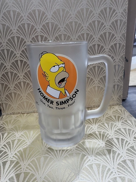 HOMER SIMPSON FROSTED Glass The Simpsons Tankard One Two Three Floor ...