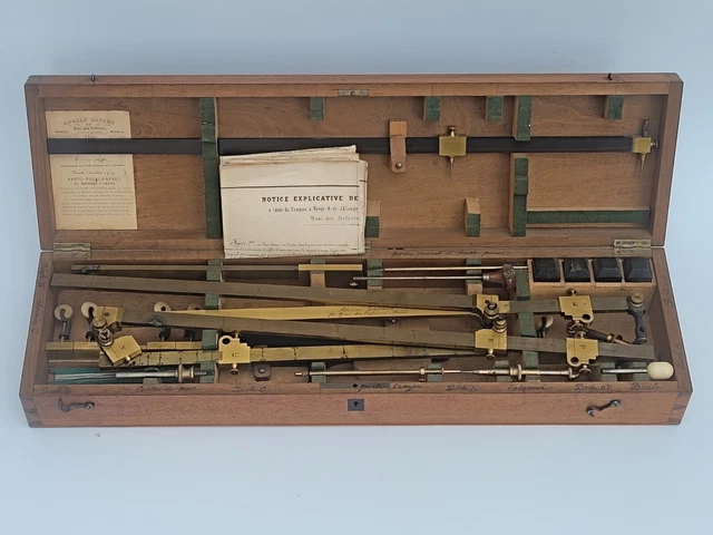 PANTOGRAPHE ANCIEN DESSIN laiton En coffret Adrien Gavard Paris XIXème ...