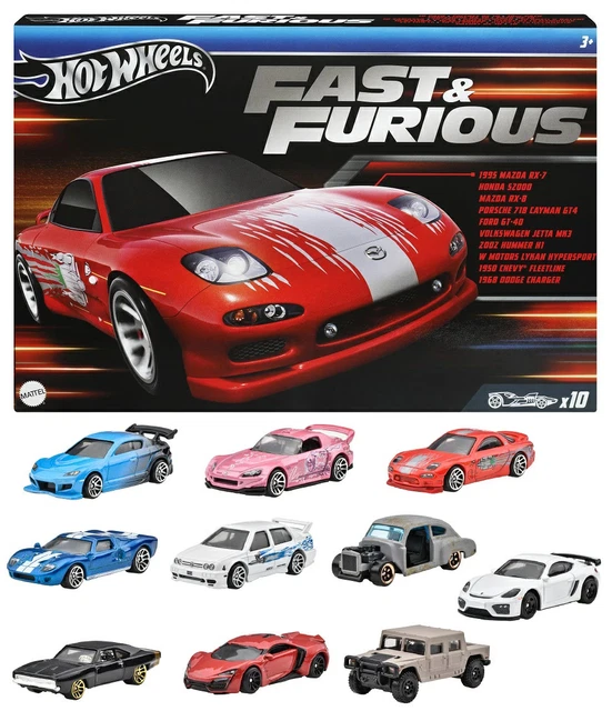 HOT WHEELS FAST & Furious X10 Pack De Voitures Jouet Miniature HVX27 ...