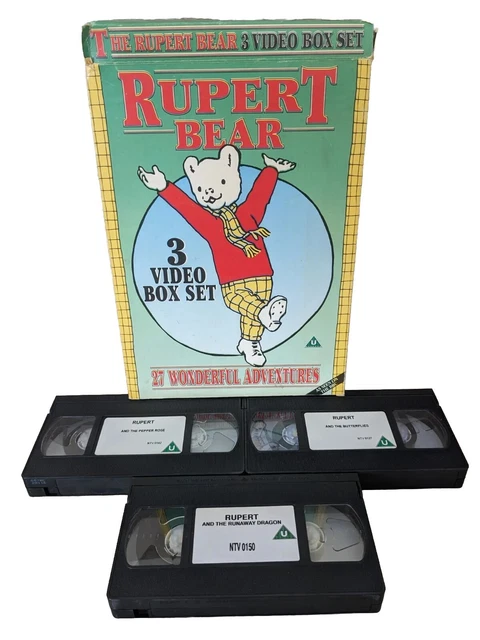 VINTAGE RUPERT THE Bear 27 Wonderful Adventures 3 Video Box Set Kids ...
