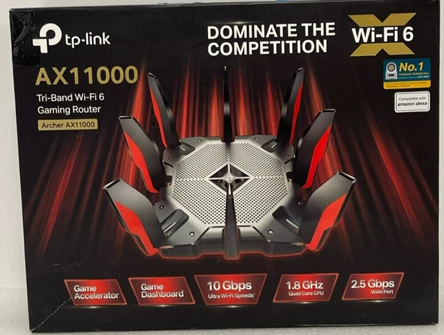 TP-LINK ARCHER AX11000 Tri-Band Wi-Fi 6 Gaming Router - Black/Red $174. ...