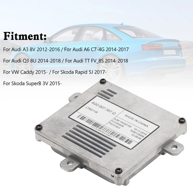 XENON HEADLIGHT BALLAST Control Unit 4G0907397Q Pour AUDI A6 C7 C EUR ...