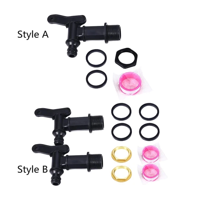 WATER BUTT TAP Replacement Kit Tank Tap Adapter, Durable, PP, Storage ...