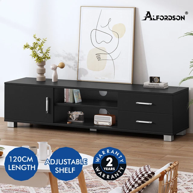 ALFORDSON ENTERTAINMENT UNIT TV Cabinet Stand 120cm Storage Drawer ...