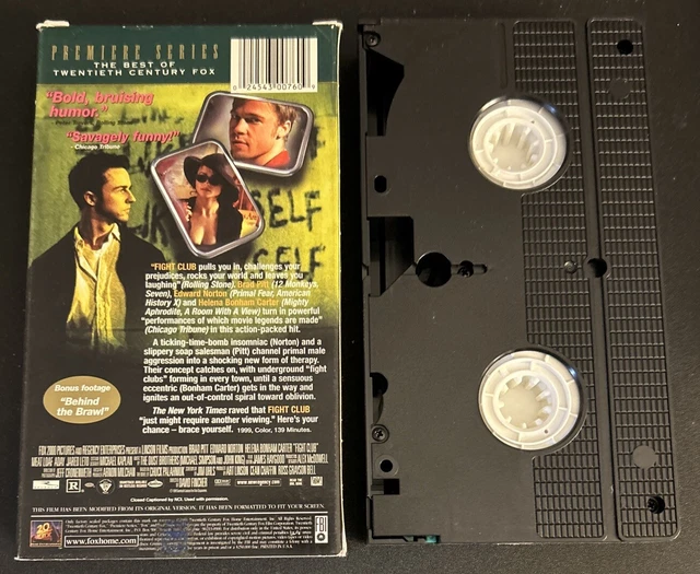 FIGHT CLUB VHS Brad Pitt Edward Norton Helena Bonham Carter Meatloaf ...