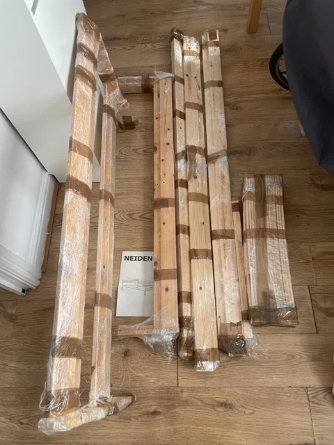 IKEA NEIDEN BED frame pine/Luröy, Standard Double £12.50 - PicClick UK