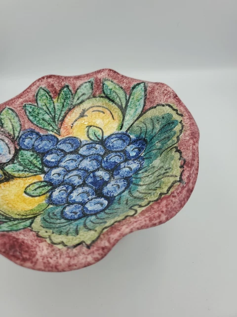 VINTAGE DERUTA ART pottery Italy footed fluted small cake dessert ...