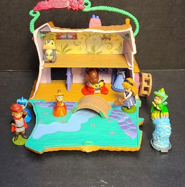 DISNEY ANIMATORS LITTLES Aurora Sleeping Beauty Cottage Dollhouse ...
