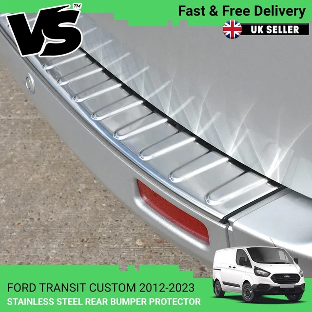 FITS FORD TRANSIT Custom 12-23 Rear Bumper Protector Polished Stainless ...