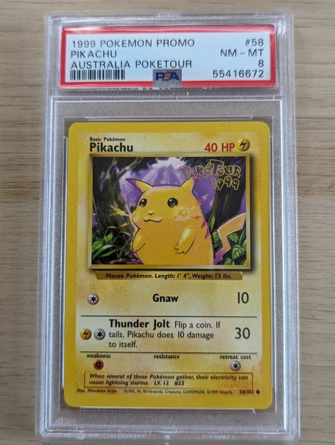 POKEMON PIKACHU AUSTRALIA Poketour Promo 1999 Graded PSA 8 NEAR MINT-MINT EUR 114,66 - PicClick IT