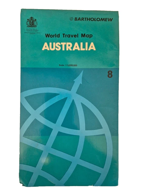 WORLD TRAVEL MAP Australia Bartholomew Undated Folding Map £8.00 ...