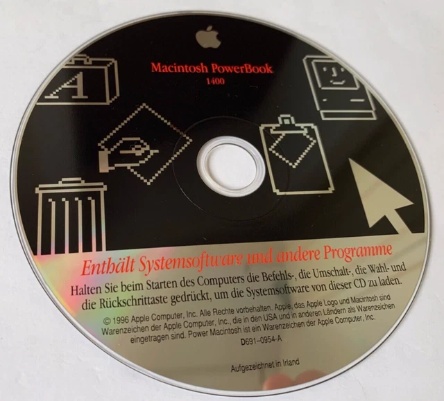 1996: APPLE COMPUTER CD: Macintosh PowerBook SystemSoftware und andere ...
