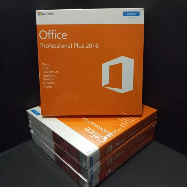 NEW MICROSOFT OFFICE 2016 Professional Plus DVD + Key Sealed | Pro Plus ...