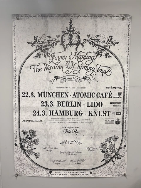 AFFICHE LAURA MARLING Originale La Sagesse Du Printemps Tournée ...