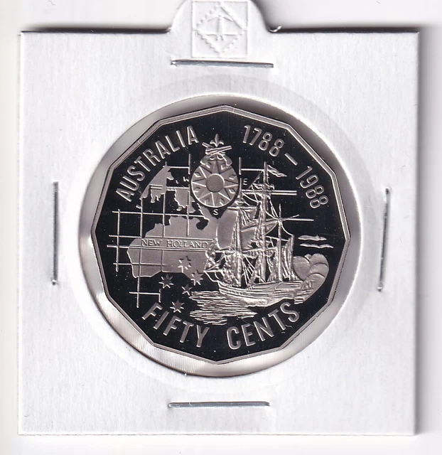 AUSTRALIAN PROOF: 1988 50 Cent Bicentennial First Fleet Coin In 2X2 Holder .. . $22.00 - PicClick AU