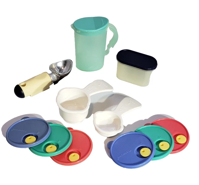 6 TUPPERWARE REFRIGERATOR Magnets Modular Mate Crystal Wave Ice Cream ...