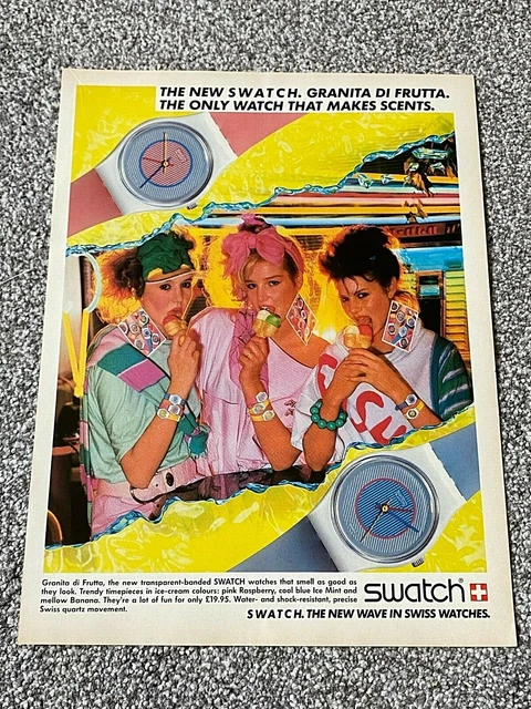 ORIGINAL VINTAGE 1985 Magazine Advert Picture SWATCH Watch Granita di ...
