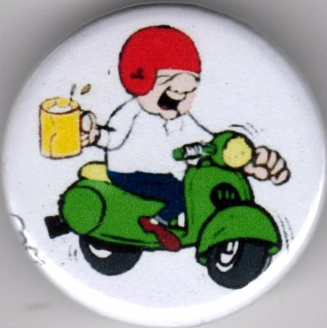 MR MAGOO ON SCOOTER Pin Button Badge 25mm - VESPA - MOD - LAMBRETTA ...
