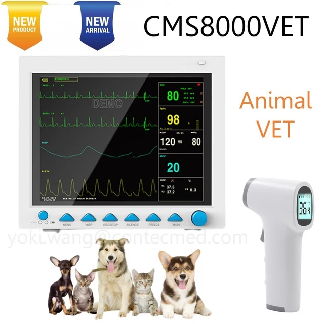 VETERINARY PATIENT MONITOR VET Animal Vital Signs ECG NIBP SPO2 PR RESP ...