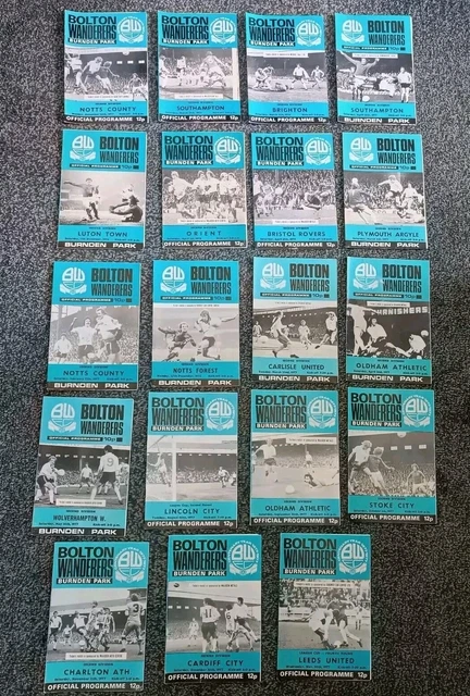 BOLTON WANDERERS PROGRAMMES x 19 from Season 1977/78 £14.99 - PicClick UK