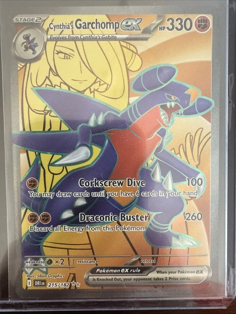 2025 POKEMON S&V Destined Rivals Cynthia’s Garchomp Ex 215/182 Pack ...
