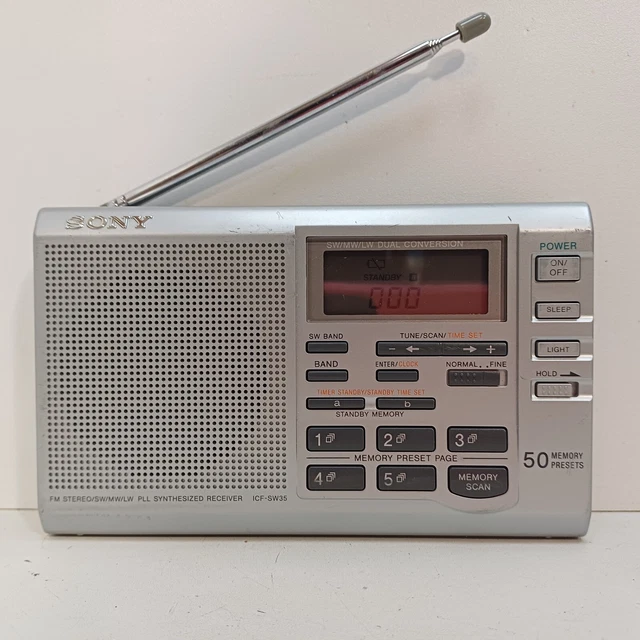 SONY ICF-SW35 FM Stereo/SW/MW/LW PLL Synthesized Receiver World-Radio ...