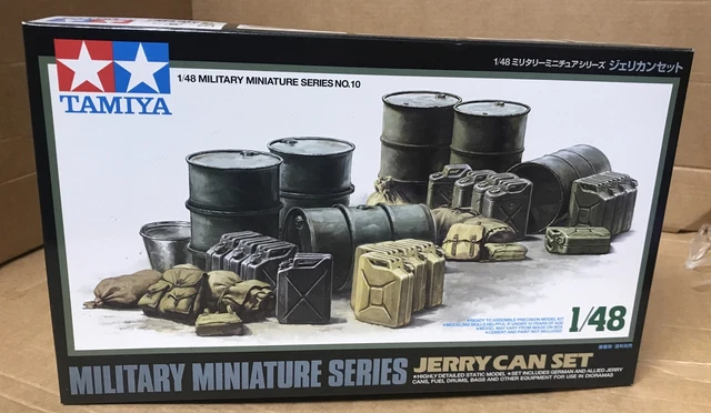 TAMIYA JERRY CAN & Fuel Drum Military Model Kit 32510 Scale 1/48 Brand ...