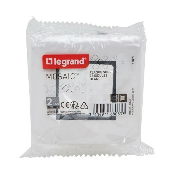 LEGRAND - MOSAIC support griffes plaque 2 modules blanc EUR 16,39 ...