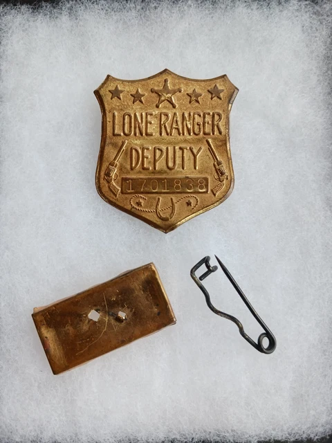 1940'S LONE RANGER Deputy Brass Stamped Toy Badge with a Secret ...