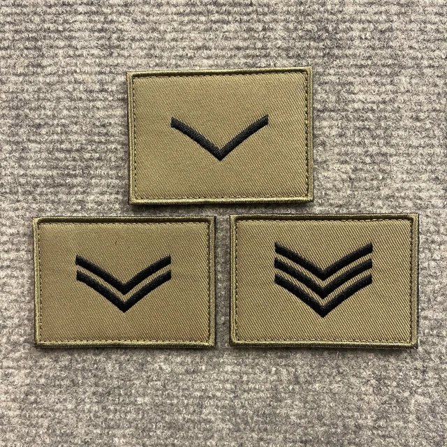 UK BRITISH ARMY Style Light Olive Rank Patch Hook & Loop Back, Lcpl ...