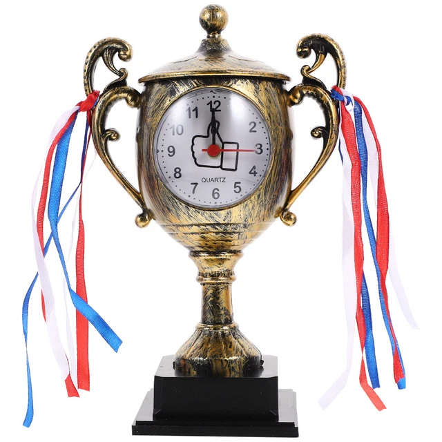 DESKTOP TROPHY-SHAPED ALARM Clock Bedside Clock Graduation Clock Gift ...