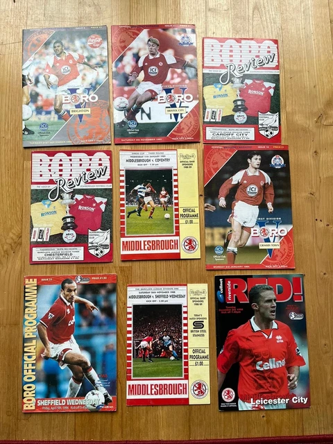 MIDDLESBROUGH FOOTBALL CLUB -- Collection of 9 home match programmes ...