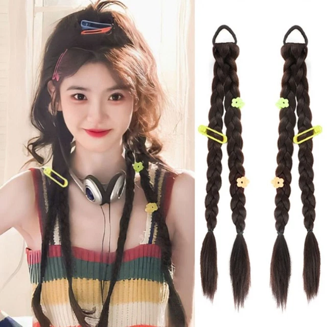 NATURAL BRAIDED PONYTAIL Long Ponytail Boxing Braids Wig Hair ...