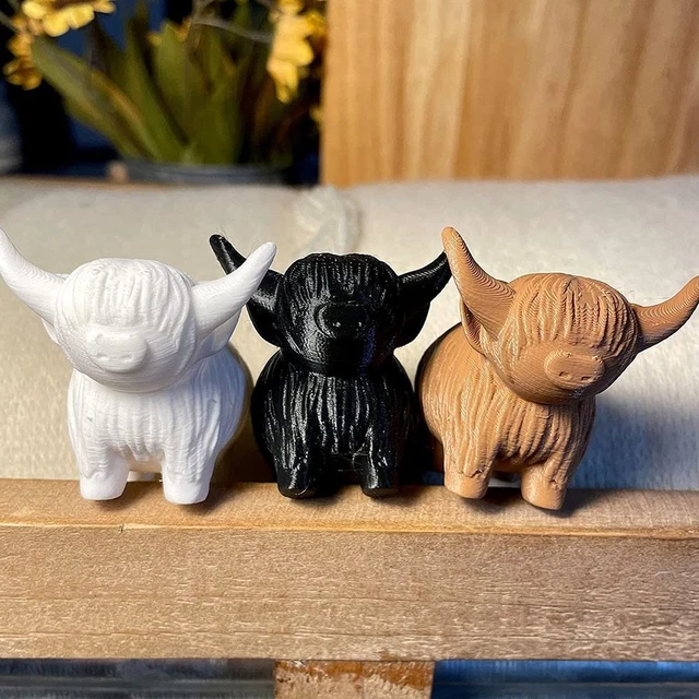 OFFICE HIGHLAND COW Figurine Cow Ornament Funny Highland Cow Highland ...