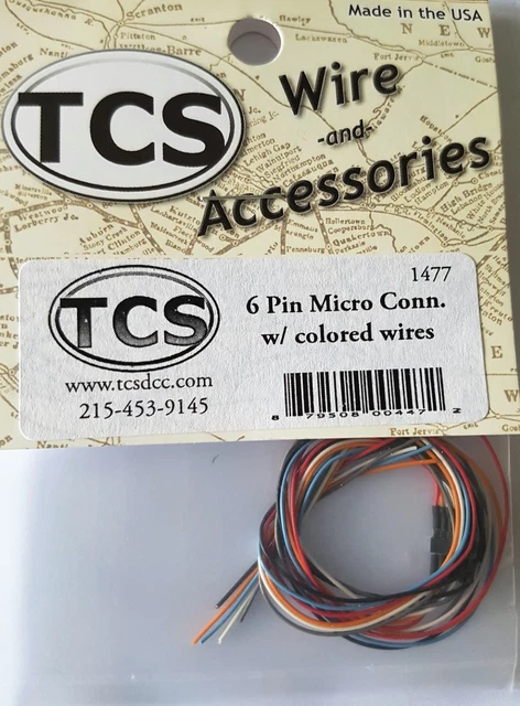 TCS TRAIN CONTROL Systems Micro 6 pin connector with coloured wires $29 ...