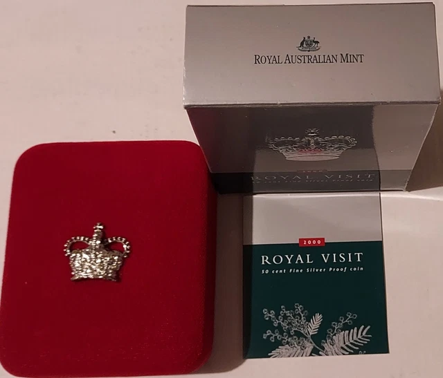 2000 QUEEN ELIZABETH II Royal Visit 50 cent silver proof coin. R.A.M ...