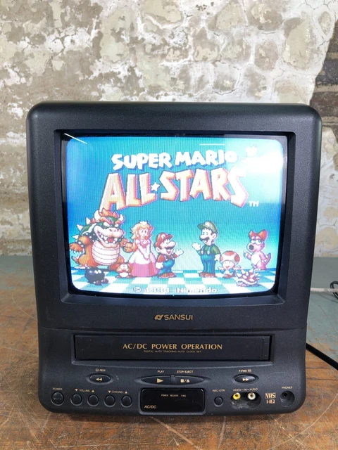 SANSUI 9” CRT Color TV/VCR Combo COM0960 Retro Gaming - VHS Not Working ...