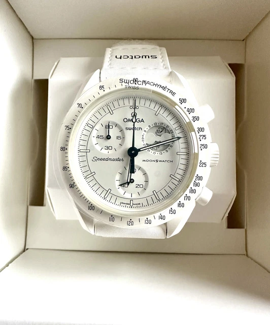 OMEGA X SWATCH Speedmaster MoonSwatch Bright White Men's Watch £270.00 ...