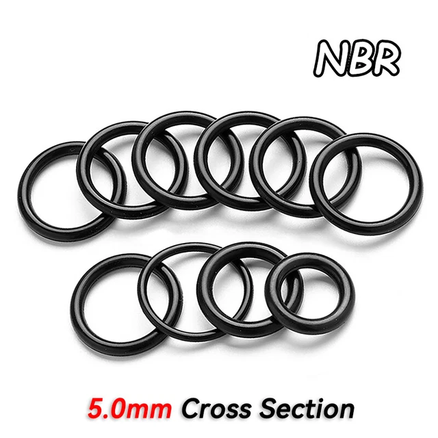 5MM CROSS SECTION O Rings NBR Nitrile Rubber 15mm - 420mm OD Oil ...
