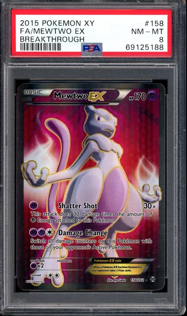 2015 POKÉMON XY Breakthrough Full Art Mewtwo EX #158 PSA 8 Neuf dans ...