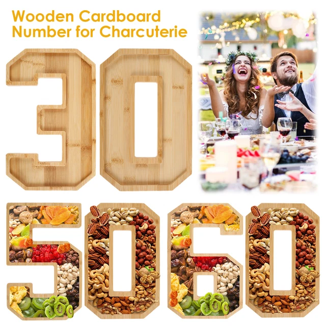 CHARCUTERIE NUMBER BOARD Wood Cardboard Number Tray Fillable Number ...