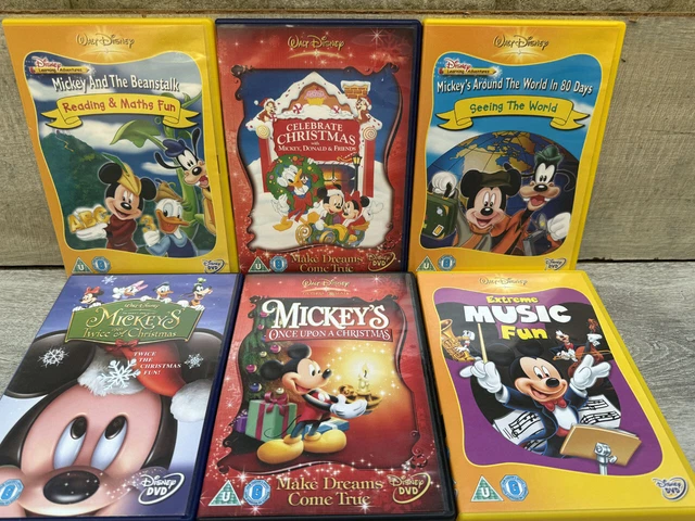 6 DISNEY MICKEY Mouse Mix DVDs Once Twice Upon a Xmas Music fun Maths ...