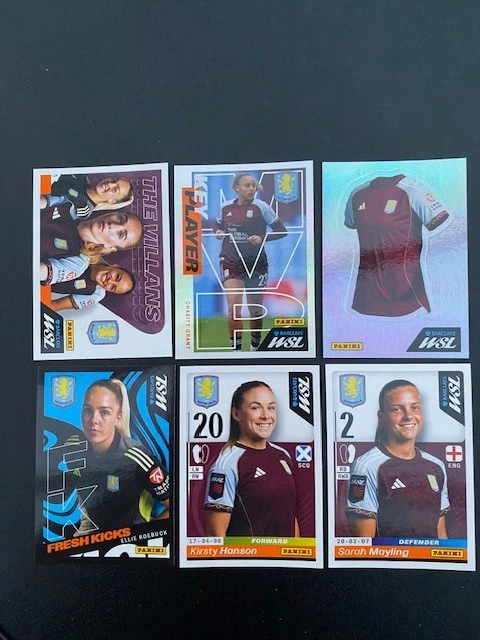 PANINI WSL 2025/26 - Aston Villa - Football Stickers - Mint Condition ...