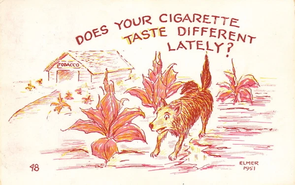 DOG WATERS TOBACCO - 1951 Elmer Anderson Comic Postcard £4.99 - PicClick UK