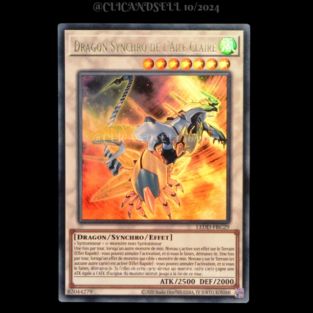 CARTE YU-GI-OH! DRAGON Synchro de l'Aile Claire : LEDD-FRC29 UR EUR 5,90 - PicClick FR