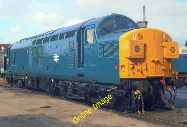 RAILWAY PHOTO 6X4 Class 37 37010 BR Blue ex works at Crewe c1984 P1 £2. ...