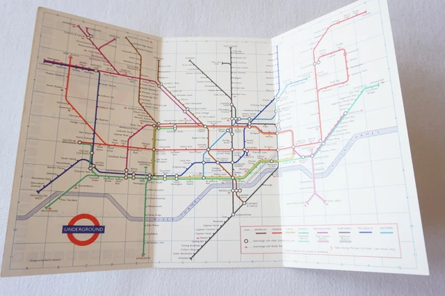 1970 LONDON TRANSPORT Underground Map Diagram of Lines Tube Ref 1169 ...