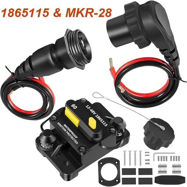 MKR-27 60 AMP Circuit Breaker 1865115 & MKR-28 Trolling Motor Plug for ...