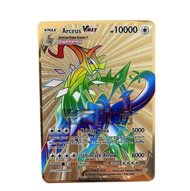 NEW POKÉMON 10,000 point Metal Cards TCG Arceus VMAX Golden Pokemon ...